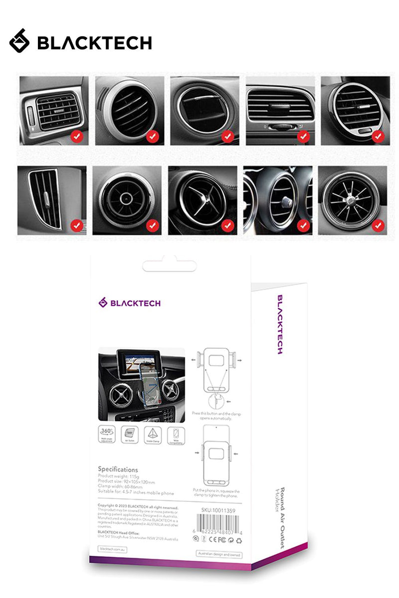 BLACKTECH Round Air Outlet Holder for Mercedes Benz BMW AUDI Mini coop – KangaGadgets